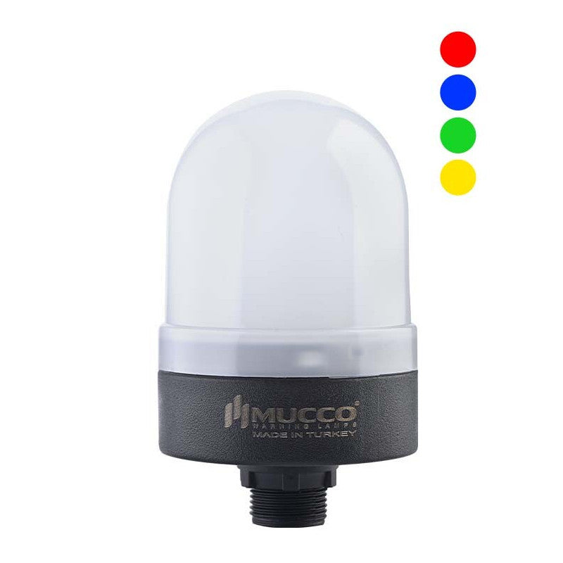 Signální maják LED RGB se zvukovým signálem, 12-24 V/DC, ø70mm – pelek